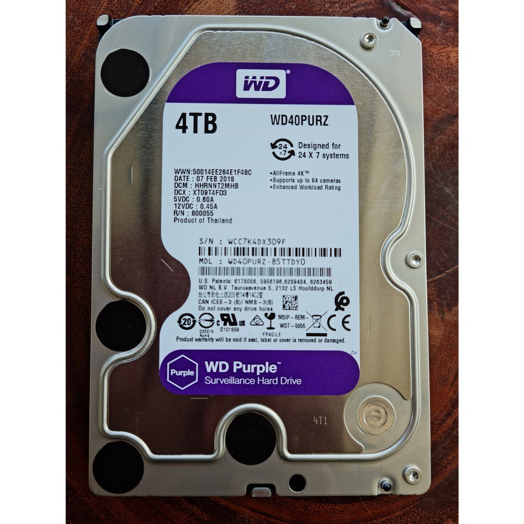 (ฮาร์ดดิสก์) Harddisk 4TB WD Purple (มือสอง) | Shopee Thailand