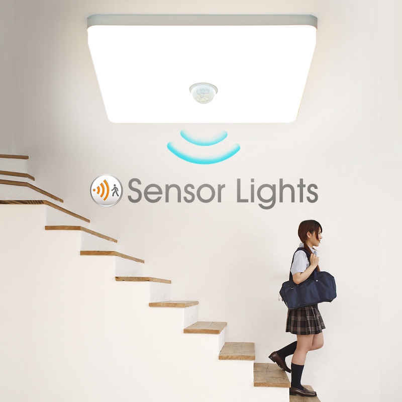 110V 220V Modern Panel Plafon Overlay Square Led with Motion Sensor ...