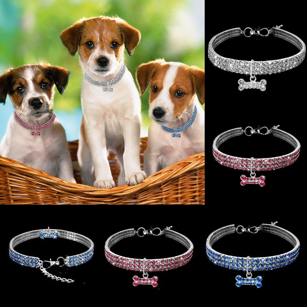 Fashion Bling Dog Cat Jewelry Rhinestone Collar Pet Crystal Diamond ...