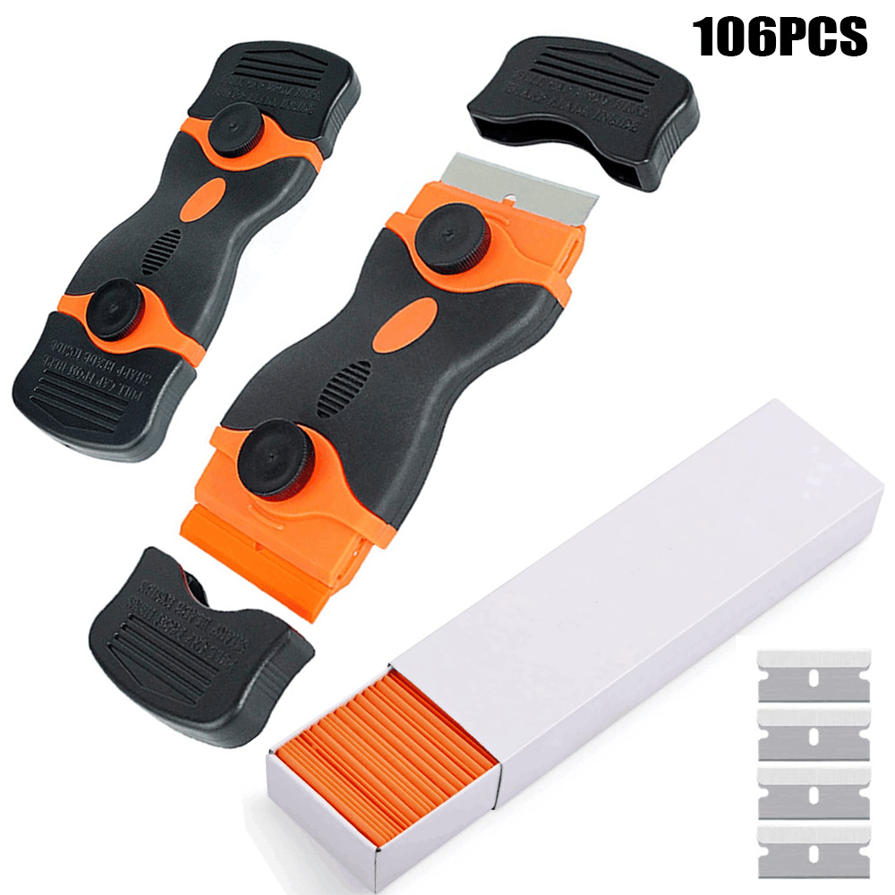 WT 106PCS Mini Handle Double Edge Scraper Blade ชุดทำความสะอาดฉลาก ...