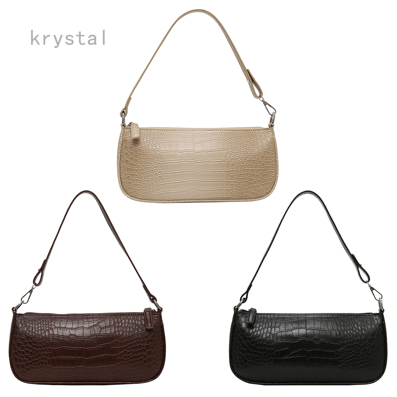 กระเป๋าถือกระเป๋าสะพายไหล่สําหรับสตรีหนัง Pu ลายหนังจระเข้ - krystal.th ...