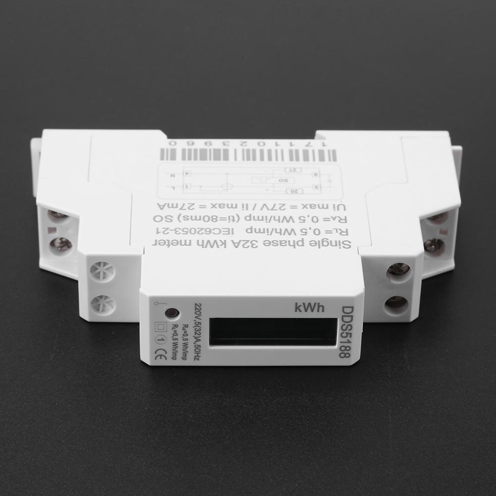 Digital LCD 220V Single phase DIN-Rail Electric Meter 5-32A Electronic ...