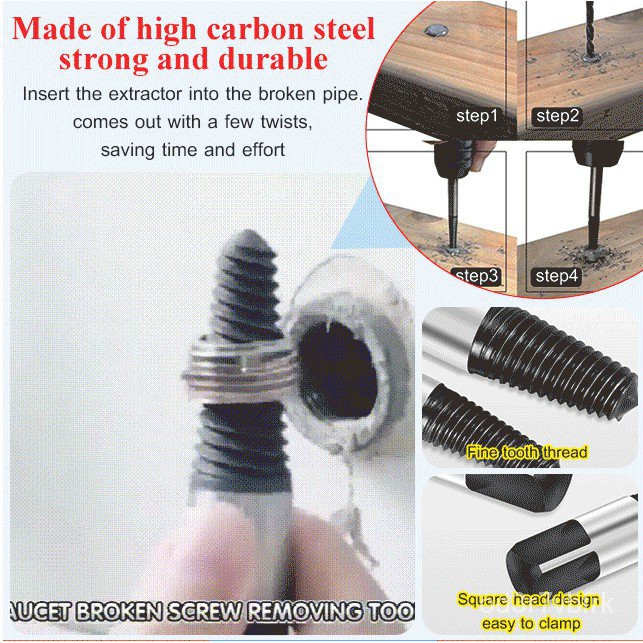 (6pcs) Pipe Screw Extractor Set Damaged Screw Broken Bolt Water Pipe ...