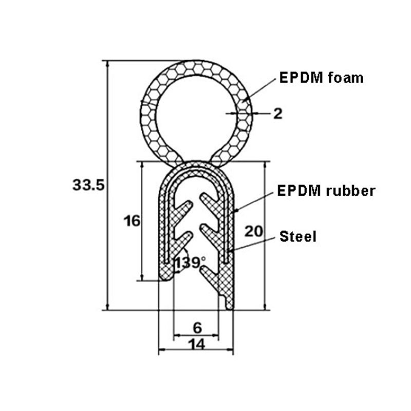 ️Automotive SUV Car Bonnet Trunk Edge Rubber Top EPDM Foam Seal Trim ...