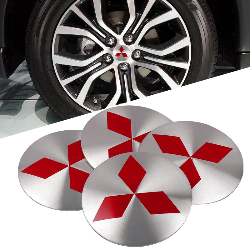 สติกเกอร์โลหะ ติดหมุดล้อรถยนต์ สำหรับ Mitsubishi ASX Lancer L200 Pajero ...