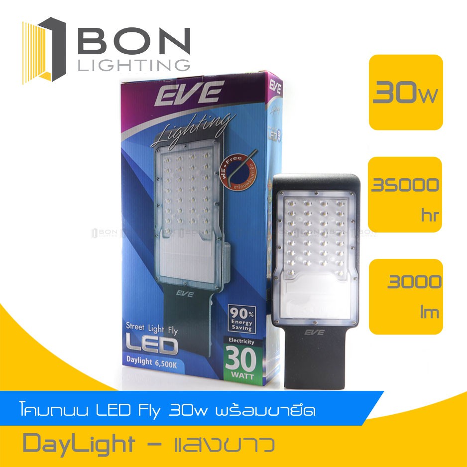 EVE โคมถนน LED Street Light Fly ขนาด 3050100 วัตต์ (พร้อมขายึด ...