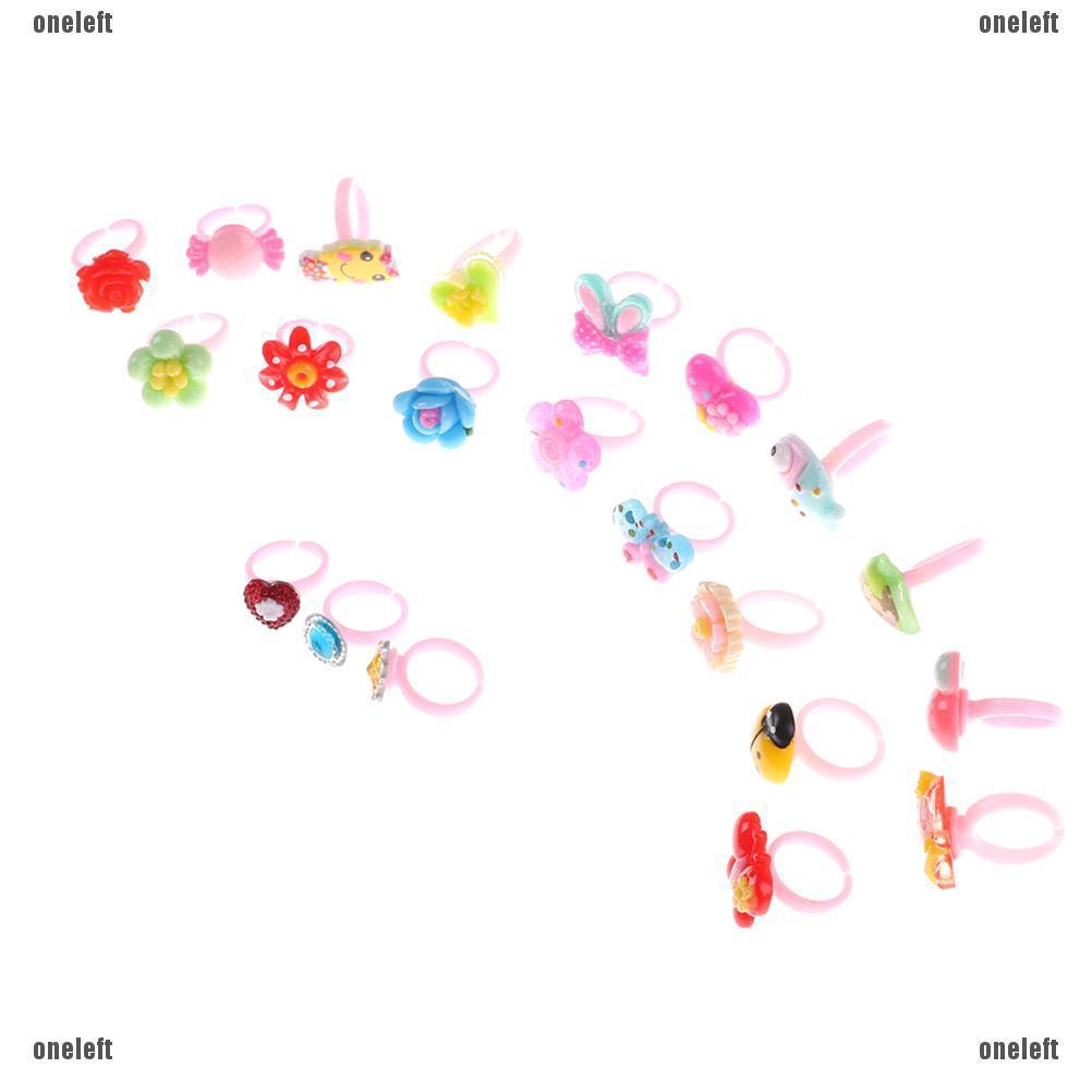 jak 10 Pcs Kids Cartoon Rings toy Plastic Children Kids Animal Flowers ...