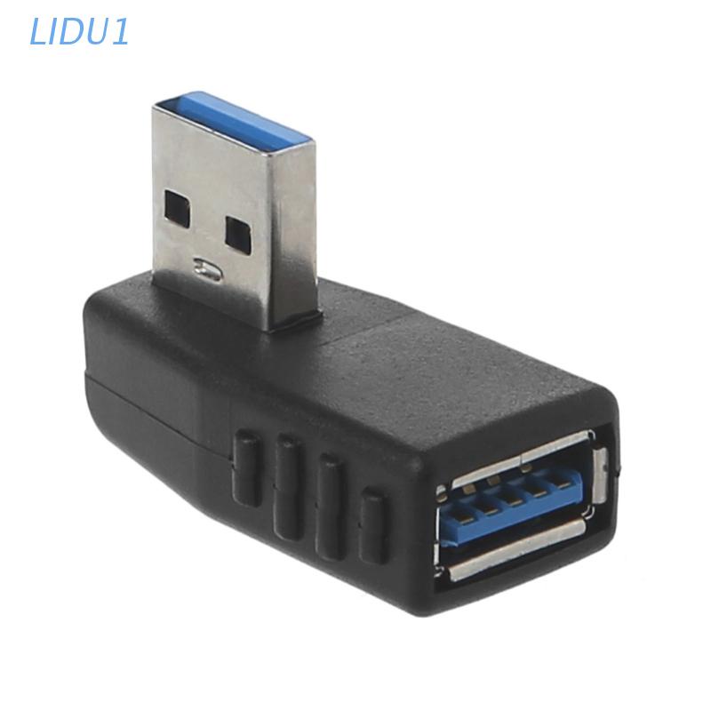LIDU1 90˚ Left Right Angled USB 3.0 A Male To Female Connector Adapter ...