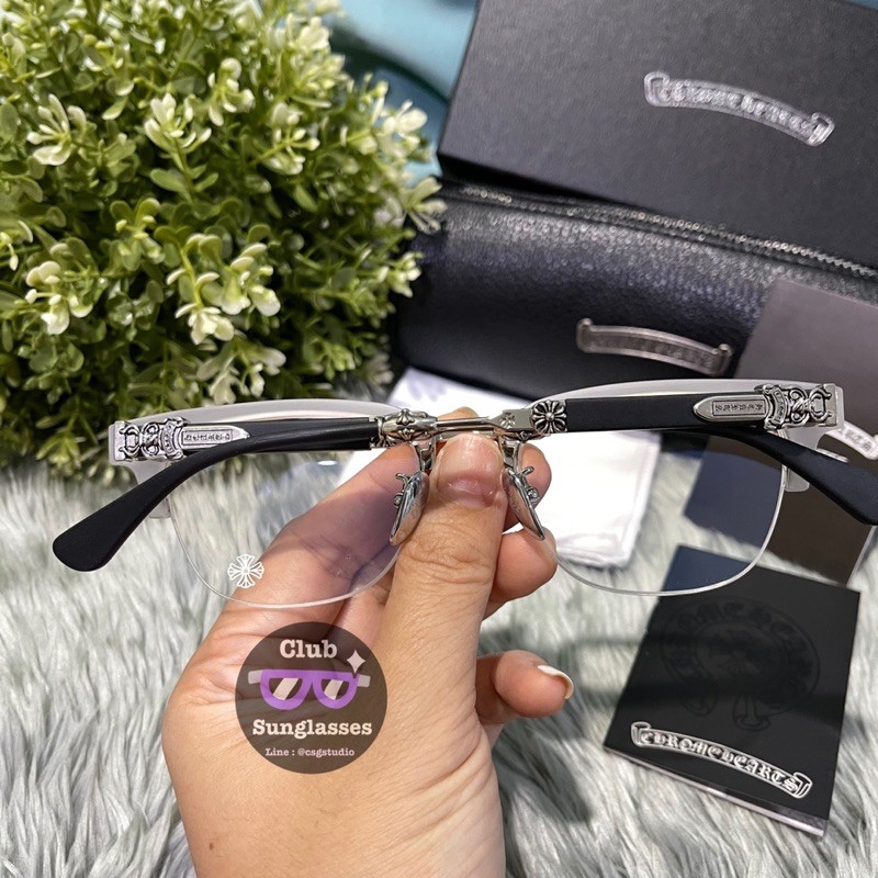 กรอบแว่น Chrome hearts EVAGILIST ขาดาบเซทกล่องกลม ซิปเหล็ก งานดีสุดคะ - club_sunglasses - ThaiPick