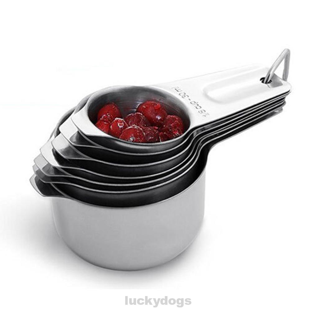 7Pcs Measuring Cup Spoons Stainless Steel Scale Baking Kitchen Set Tool ...