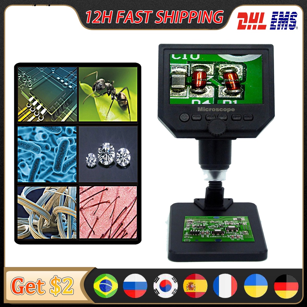 กล้องจุลทรรศน์เลนส์G600 4.3quot Portable LCD Digital Microscope with ...