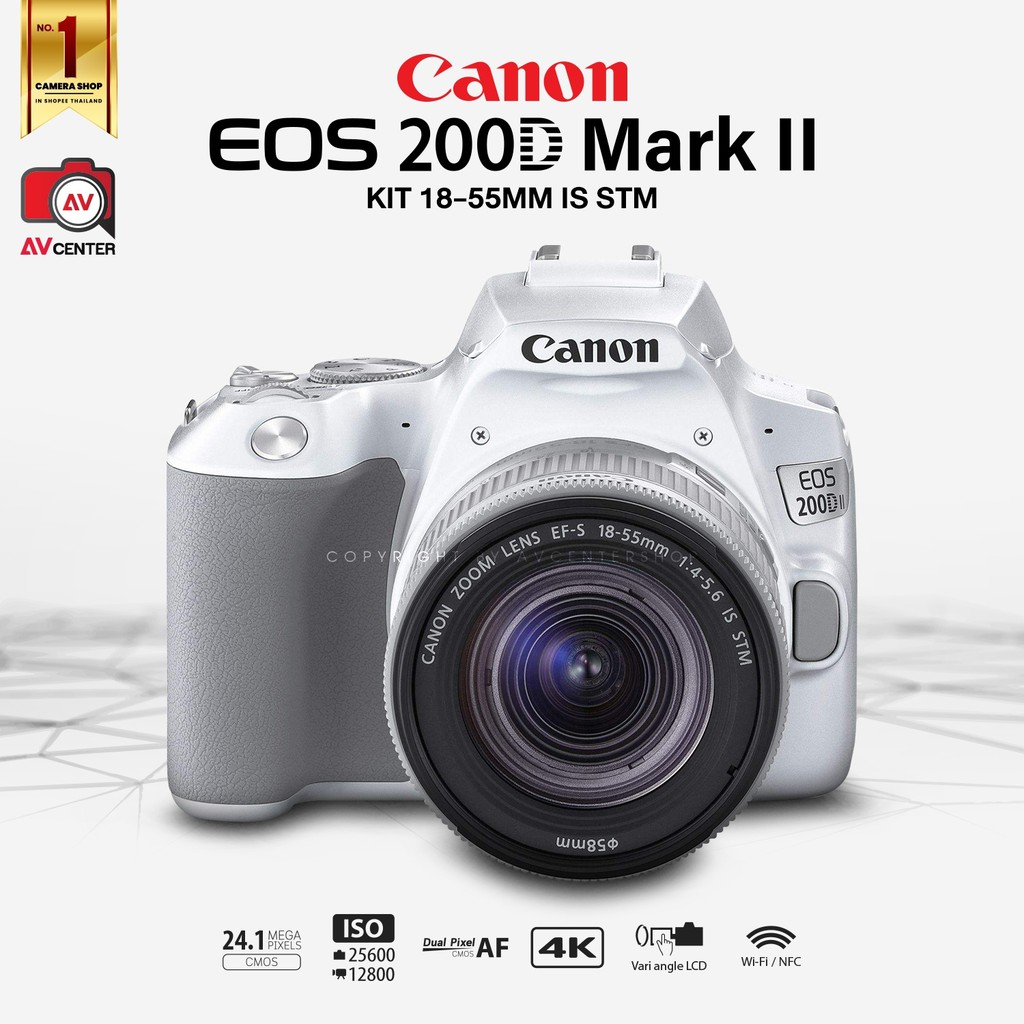 Canon Camera EOS 200D mark II kit 18-55 mm. is STM เมนูไทย รับประกัน 1 ...