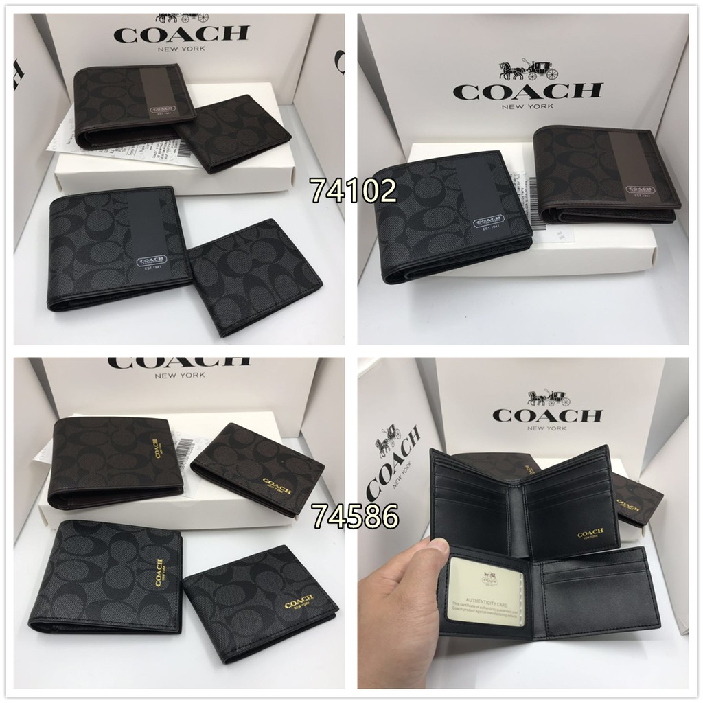 (ถูกที่สุดในเครือข่ายทั้งหมด) Coach กระเป๋าสตางค์ผู้ชาย / แฟชั่นกระเป๋า ...