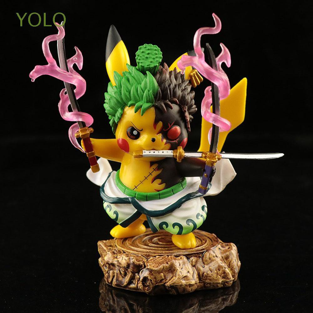 Yolo โมเดลฟิกเกอร์ Pikachu Pikachu Pvc รูปการ์ตูน Pikachu Roronoa Zoro ...