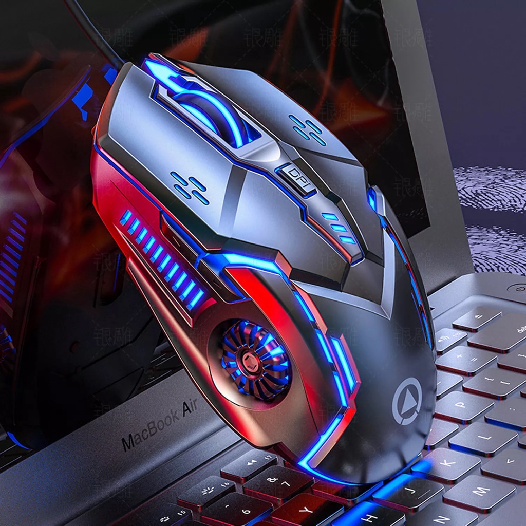 YOMMY รับประกัน 1 เดือน เม้าส์ 6d Laser Gaming mouse มีสาย ไฟสลับ 7 สี ...