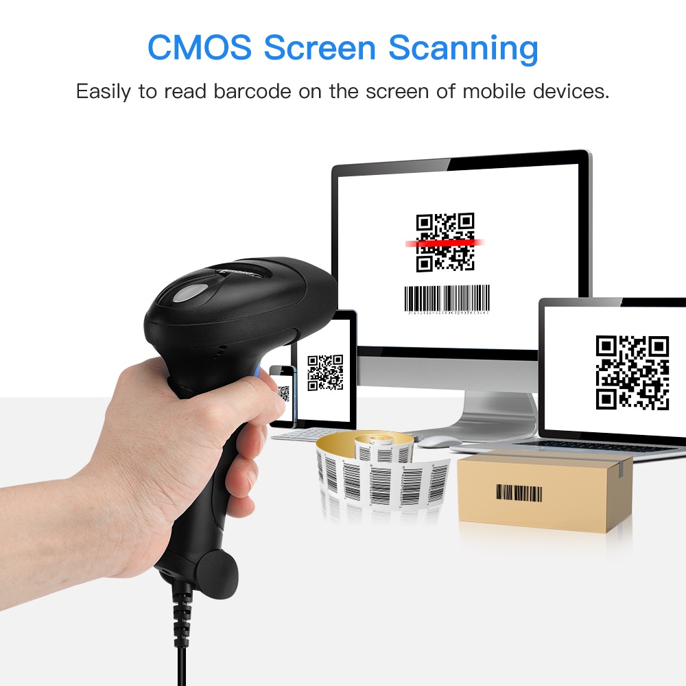 เครื่องสแกนบาร์โค้ดEyoyo Wired QR 2D barcode scanner handheld USB Wired ...