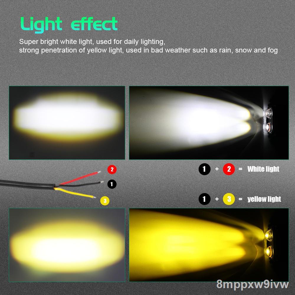 ♛COLIGHT 3'' 100W Led Light Bar Dual Color 12D White light 6500K Yellow ...