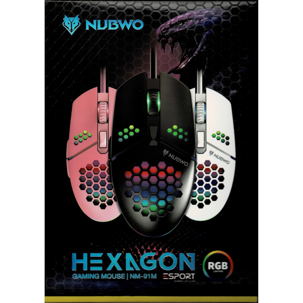 เมาส์เกมมิ่ง Nubwo HEXAGON Mouse NM-91M เมาส์ Gaming Mouse ประกันศูนย์ ...