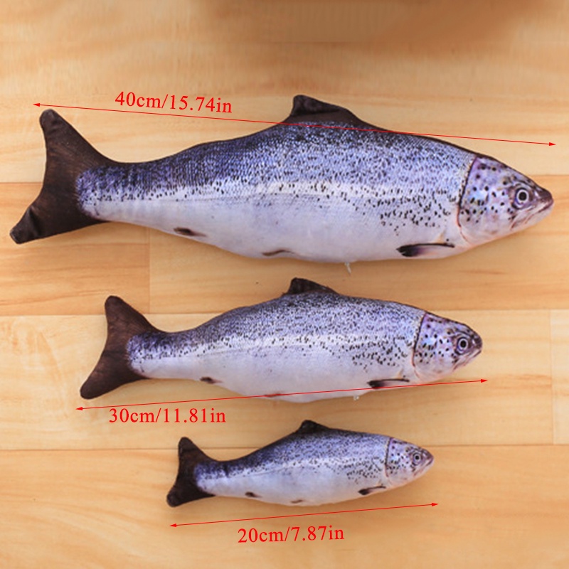 ของเล่นสัตว์เลี้ยง20cm Short lush simulation Fish Cat Toy Interactive ...