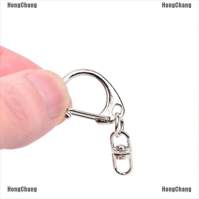 LHGC 10pcs DIY Polished Silver Keyring Keychain Split Ring Short Chain ...
