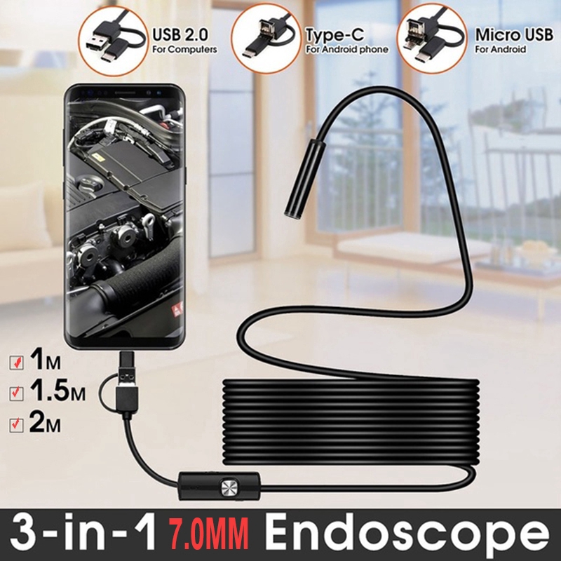 กล้อง endoscope 7 . 0 มม. 1080 p hd usb endoscope พร้อมสายเคเบิ้ล 6 led ...