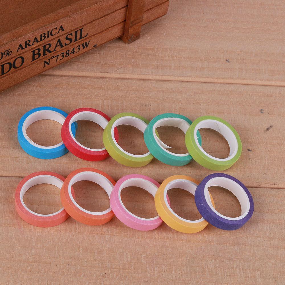 ACT 10pcs Colorful Paper Tape Adhesive Sticker Writable DIY ...
