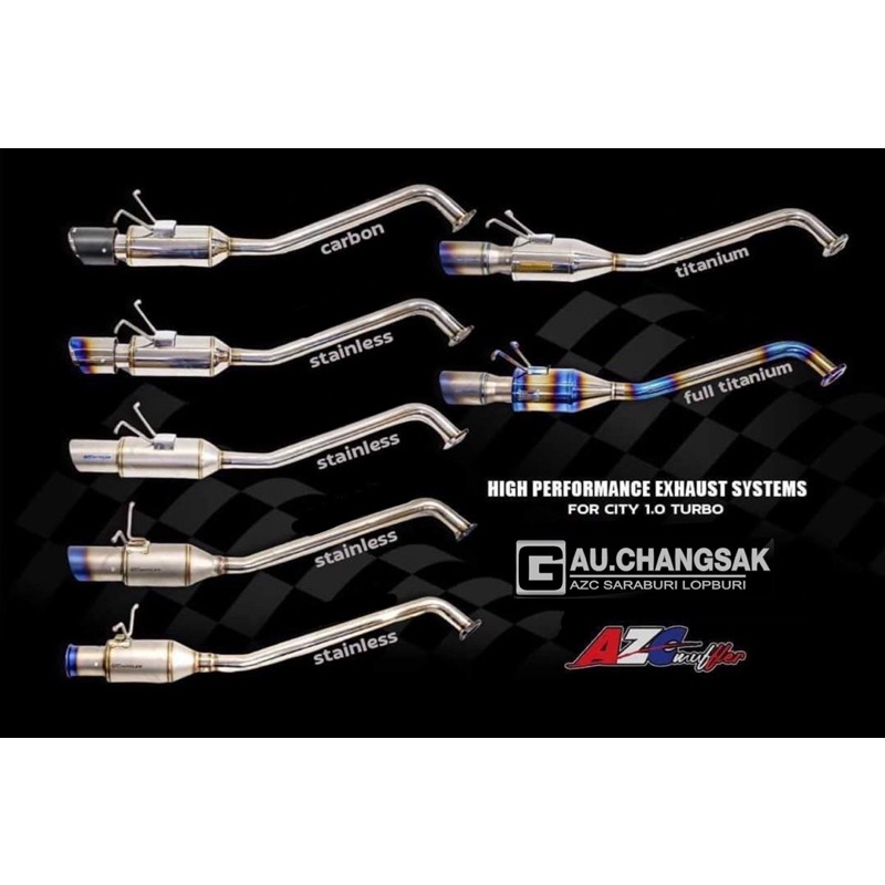 AZC ท่อ City 1.0 Turbo มีครบทั้ง 7แบบ ส่งฟรี!!!! | Shopee Thailand