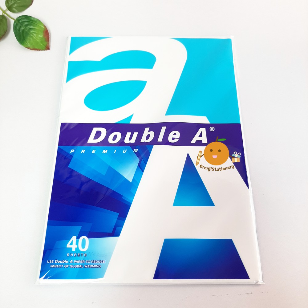 กระดาษถ่ายเอกสาร A4 40 แผ่น 80 แกรม Double A | Shopee Thailand