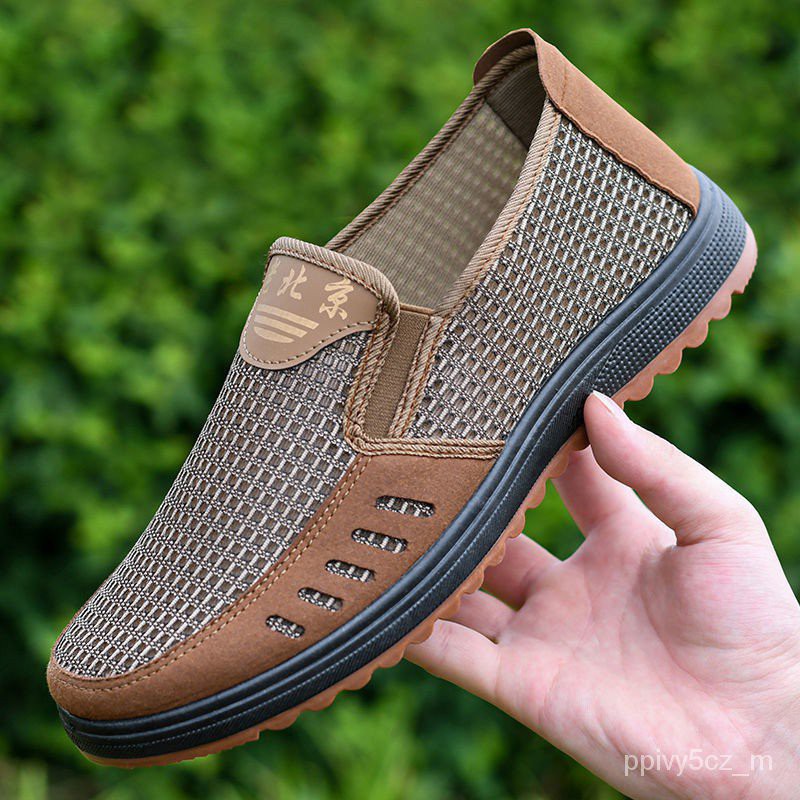 Summer Men S Net Shoes Breathable Cloth Casual A Pedal Soft-Soled Non ...