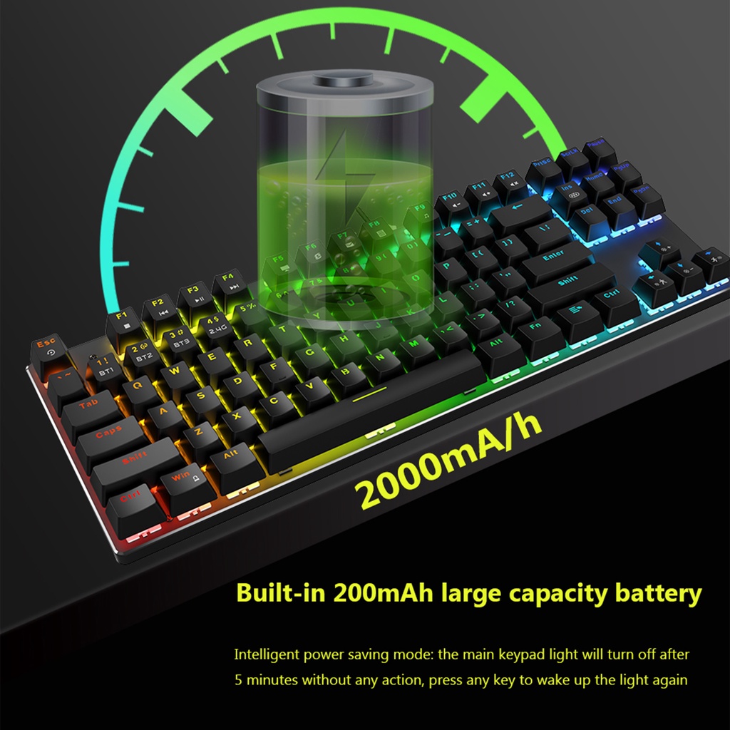 Gaming Mechanical Bluetooth Keyboard Wireless keyboard with Bluetooth2 ...