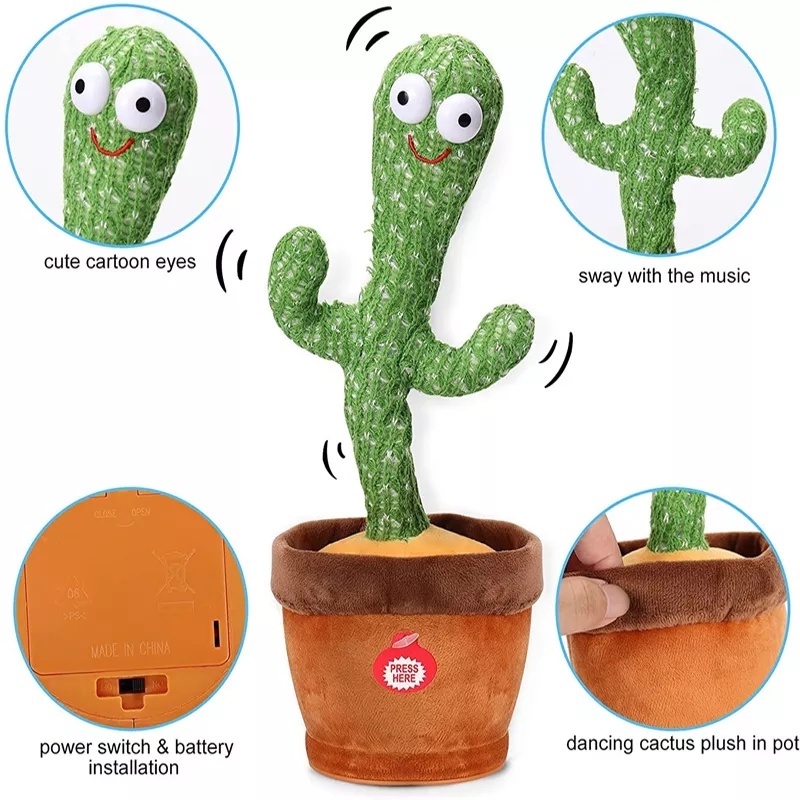 Poppy Playtime Huggy Wuggy Dancing Cactus with 120 music Toy Cactus ...