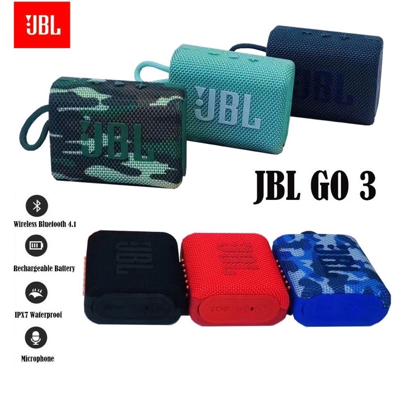 พร้อมส่งจากไทยด่วนใหม่ JBL GO3 ลำโพง พกพาสะดวก Wireless Bluetooth 5.1 ...