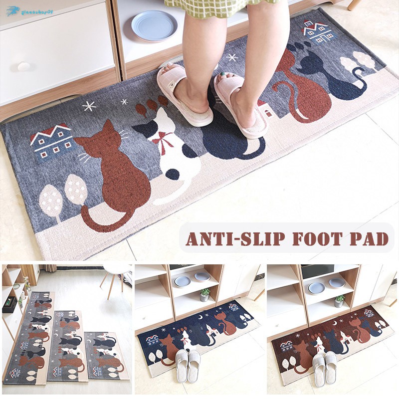 Kitchen Floor Mats Household Cartoon Dirt-Resistant Non-Slip Floor Mats ...