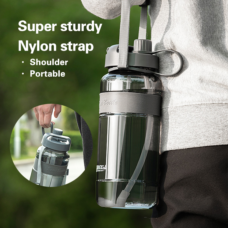 【พร้อมเข็มขัด】ขวดน้ําพลาสติกความจุขนาดใหญ่แบบพกพา Bpa Free 1L/2L/3L - linglang80.th - ThaiPick