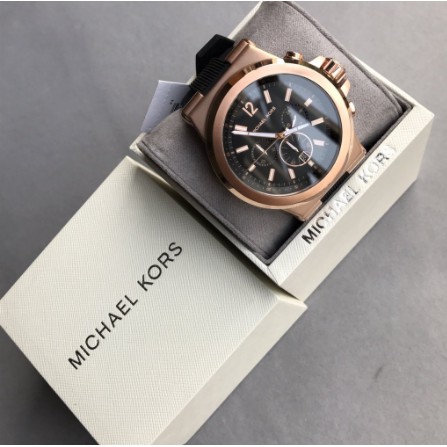 100 ของแท้ Michael Kors Chronograph ซิลิโคนสีน้ำเงินเข้มนาฬิกาผู้ชาย ...