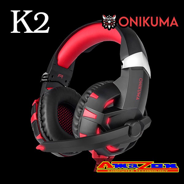 Onikuma K2 Gaming Headphone 7.1 Red with LED - amazoncomputer - ThaiPick