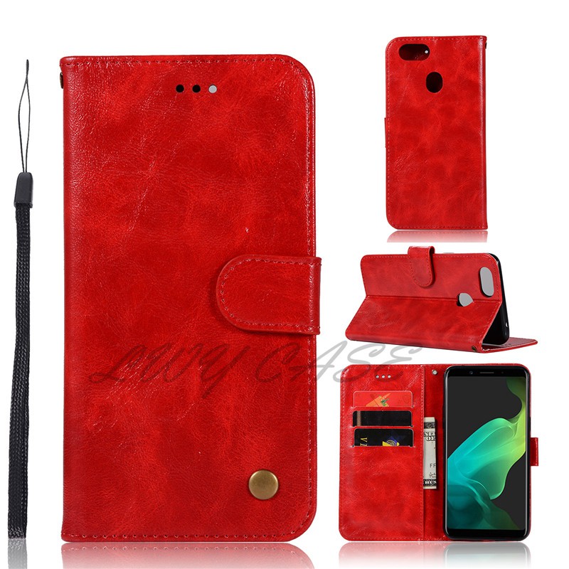 OPPO F5 F5 Youth A73 Luxury Retro Flip Wallet Leather Case Full ...