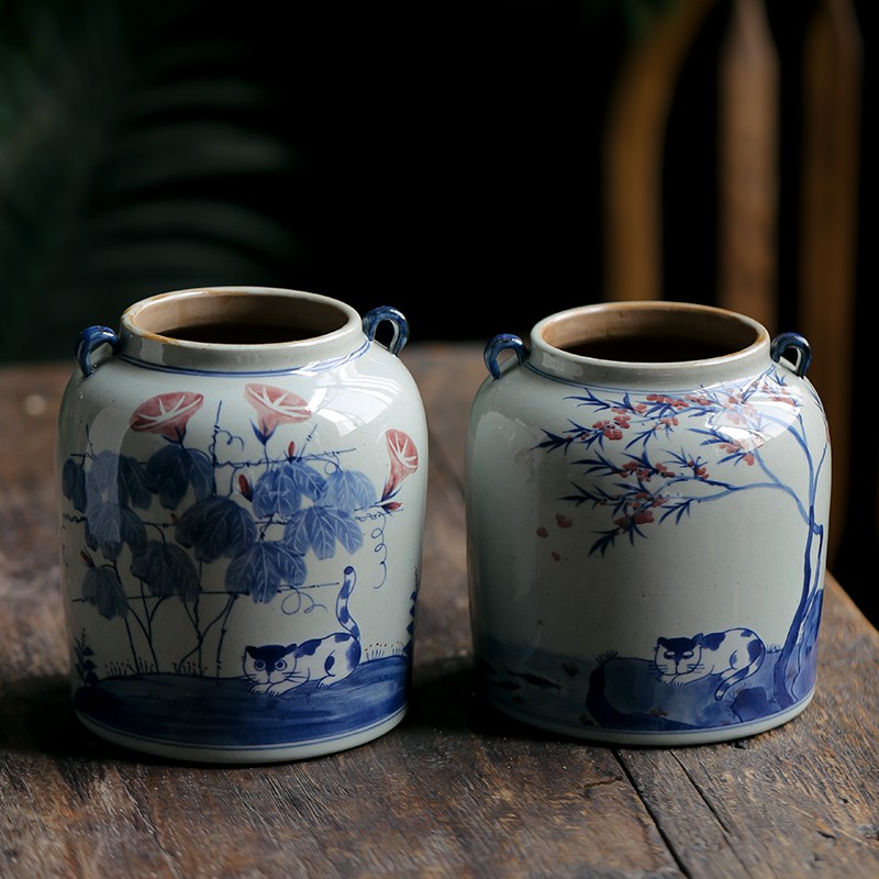 Jingdezhen Pure Handmade Ceramics Chinese Creative Hydroponic Flowerware B
