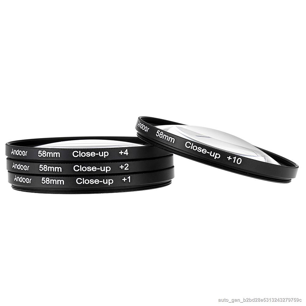 Andoer 58mm Macro Close Up Filter Set 1 2 4 10 with Pouch for Nikon ...