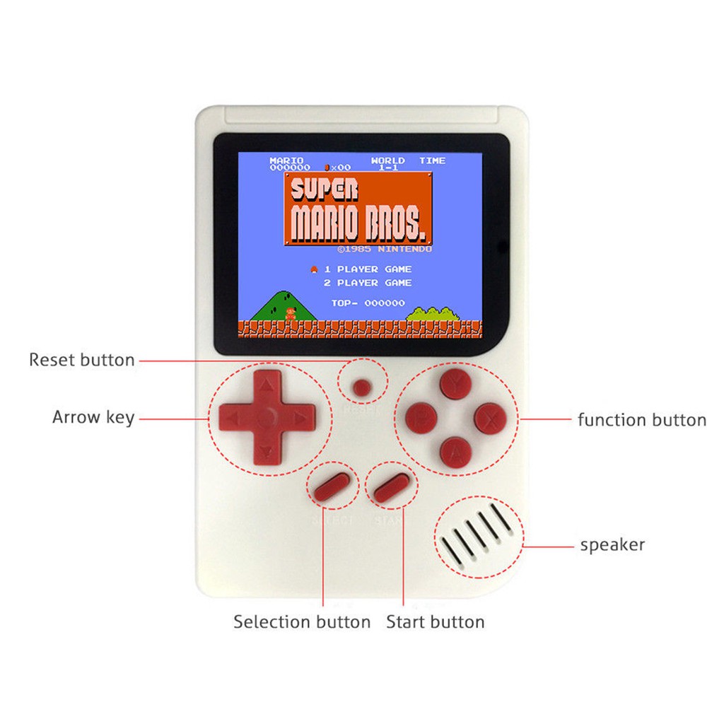 3 Retro Mini rotable Handheld Video Game Console BuiltIn 300 Games Red ...