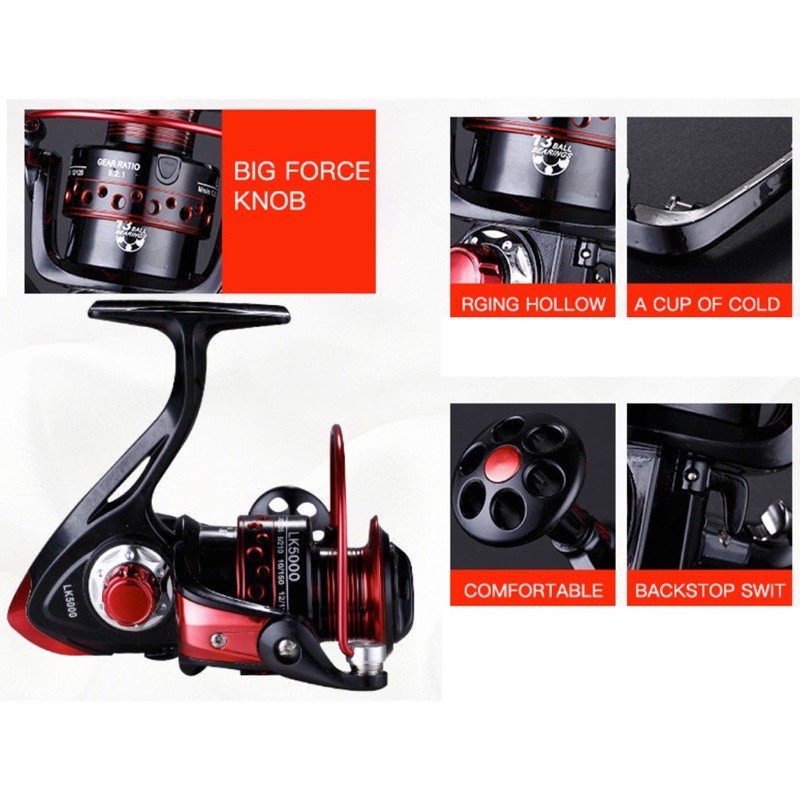131BB Spinning Fishing Reel Gear Ratio 5.21 2000-7000 Lure Pancing Ikan Deukio ac Shimano Abu ...