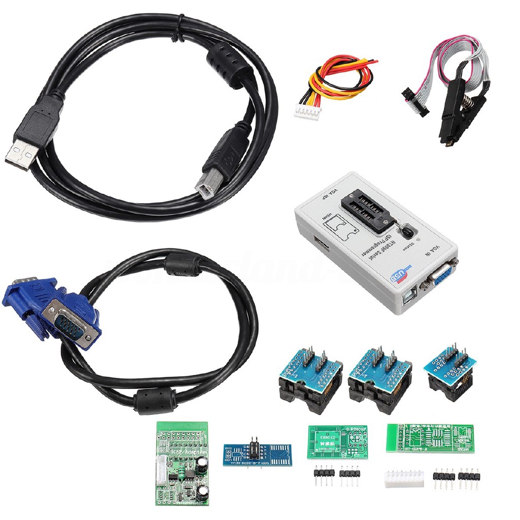 【Big Sale】RT809F Set Universal ISP AVR Programmer Clip + 7 Adapter ...