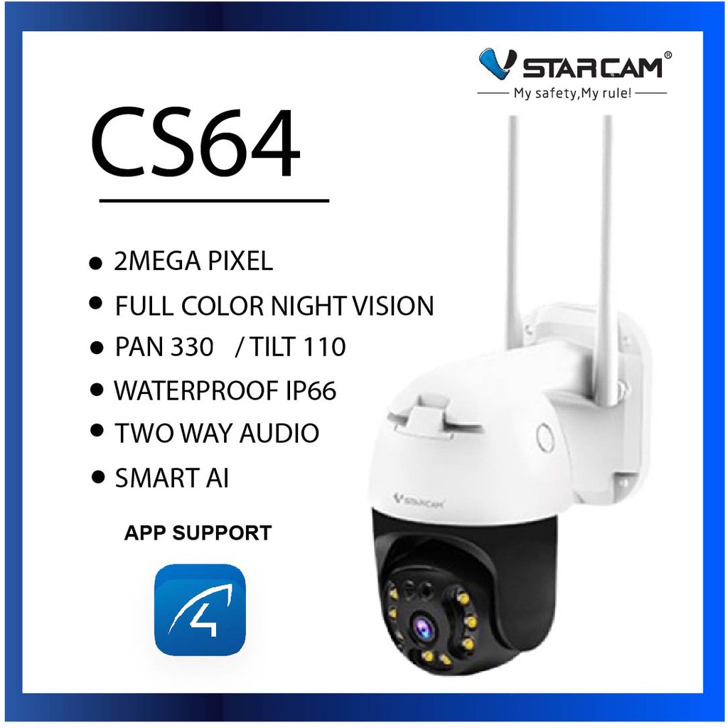 Vstarcam CS64 กล้องวงจรปิดIP Camera ความละเอียด 3MP ประกัน 1ปี ออกใบกำกับได้ - vstarcam ...