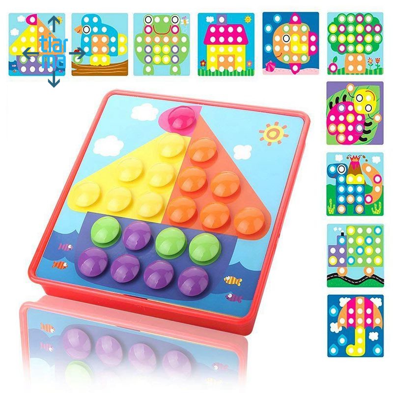 Button Art Color Matching Pegboard Puzzles Early Learning Educational ...