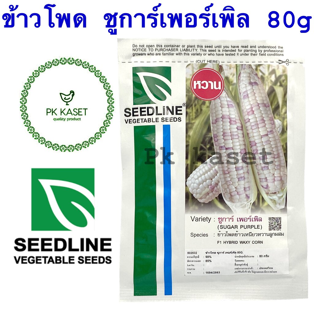 เมล็ดข้าวโพด ชูการ์เพอร์เพิล 80g ตราseedline ซองใหญ่ ข้าวโพดข้าวเหนียวหวานลูกผสม 480 เมล็ด - pui ...