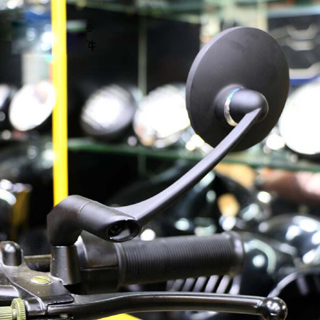 Motorcycle Rearview Side Mirror With 8/10mm Screws Universal Round ...