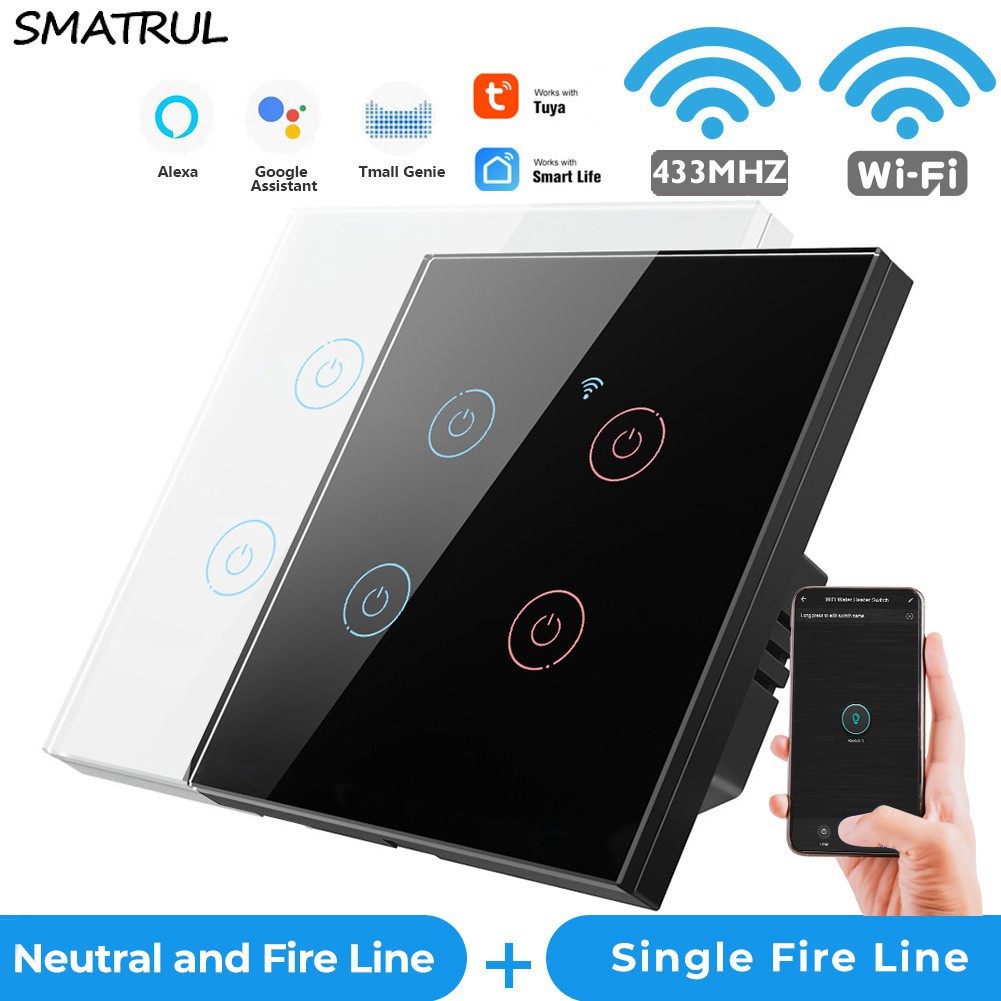 Sonoff T1 EU UK T2 US Smart Wifi Wall Light Switch 1 2 3 Gang Touch ...