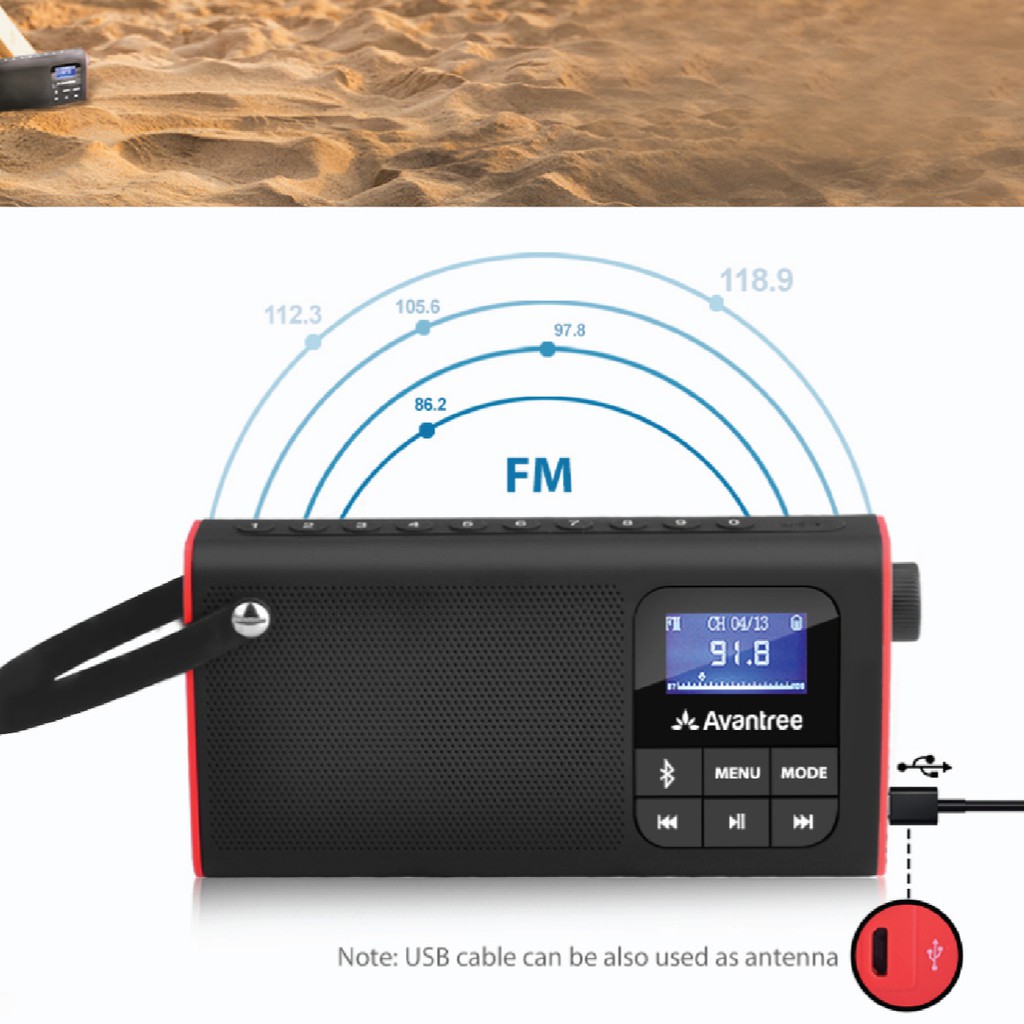 AVANTREE Bluetooth speaker with FM radio support SD card ลำโพงบลูทูธ ...