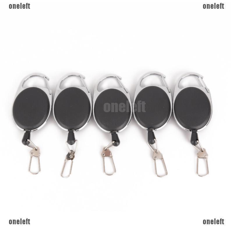 Retractable Key Chain Reel Steel Cord Recoil Belt Key Ring Badge Holder ...