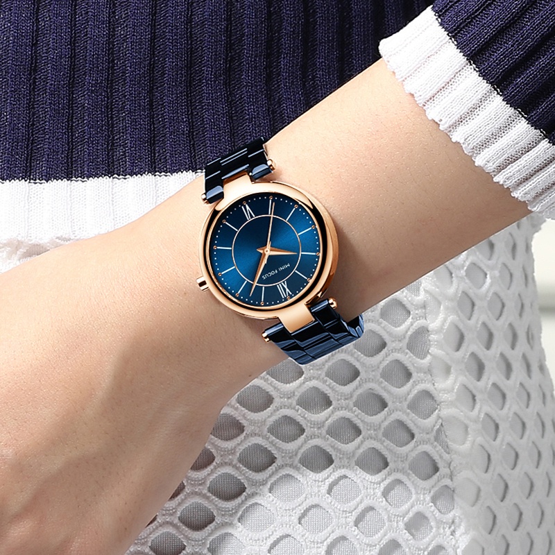 MINI FOCUS Women Watches Waterproof Blue Stainless Steel Brand Luxury ...